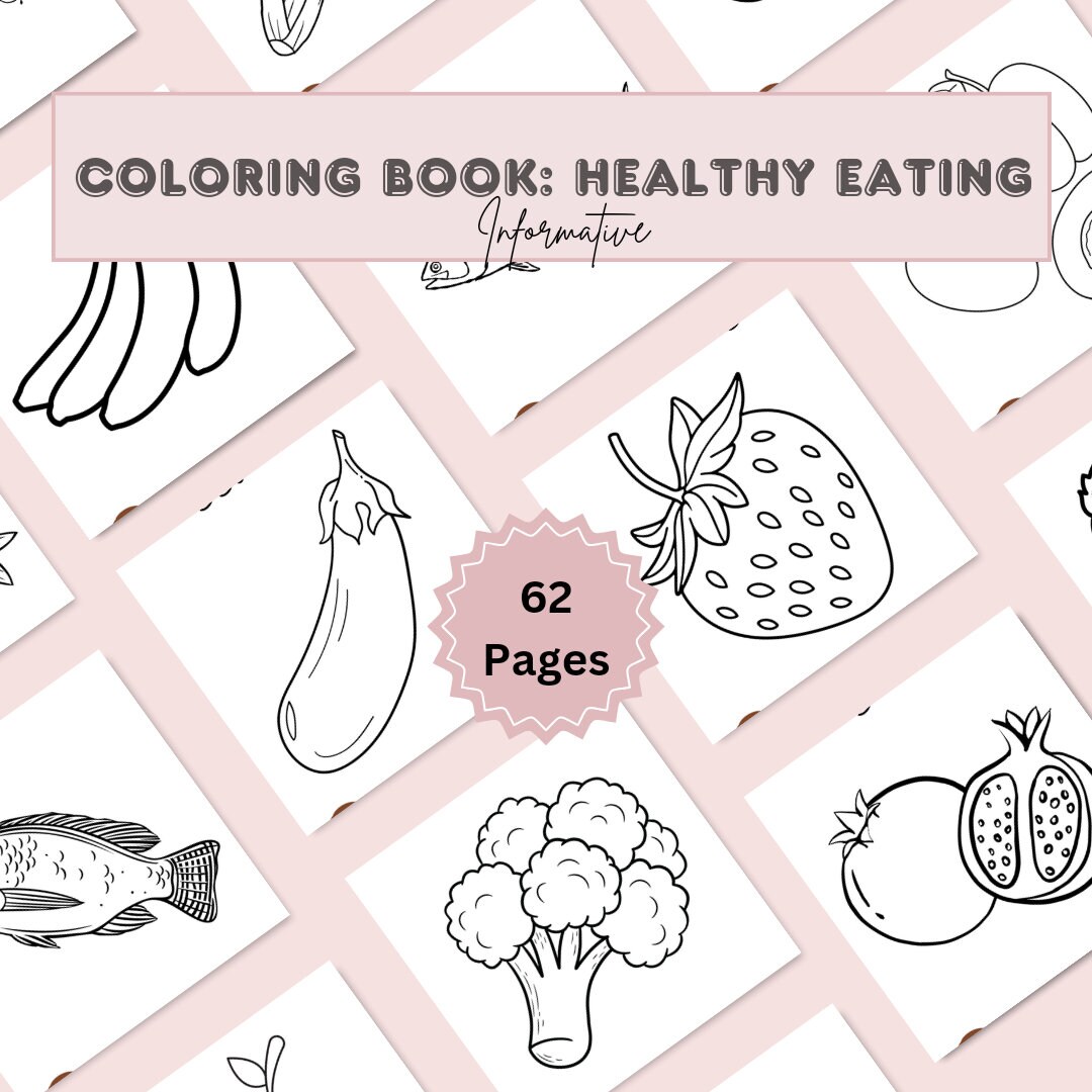 Coloring Book: Vegetables, Fruits, Fish, Busy Book for Toddlers & Kids ...