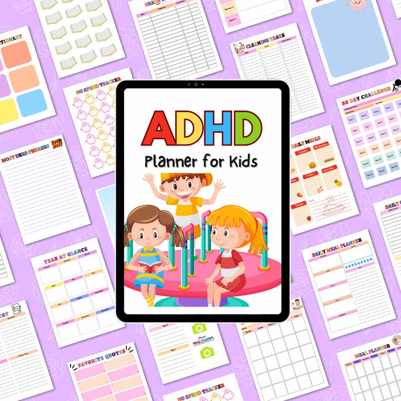 ADHD Planner for Kids, Printable School Planner, Printable Planner ...