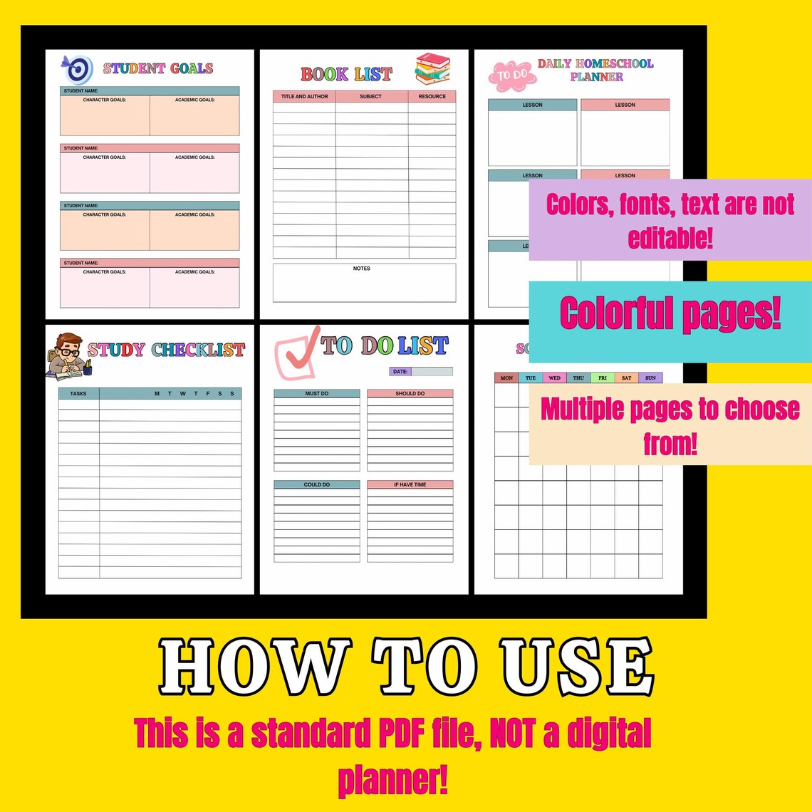 Homeschool Planner Printable Teacher Planner Homeschool Homeschool ...