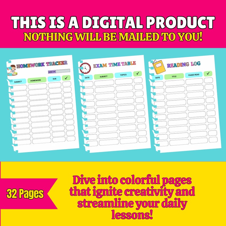 Homeschool Planner Printable: Teacher & Student Planner (digital ...