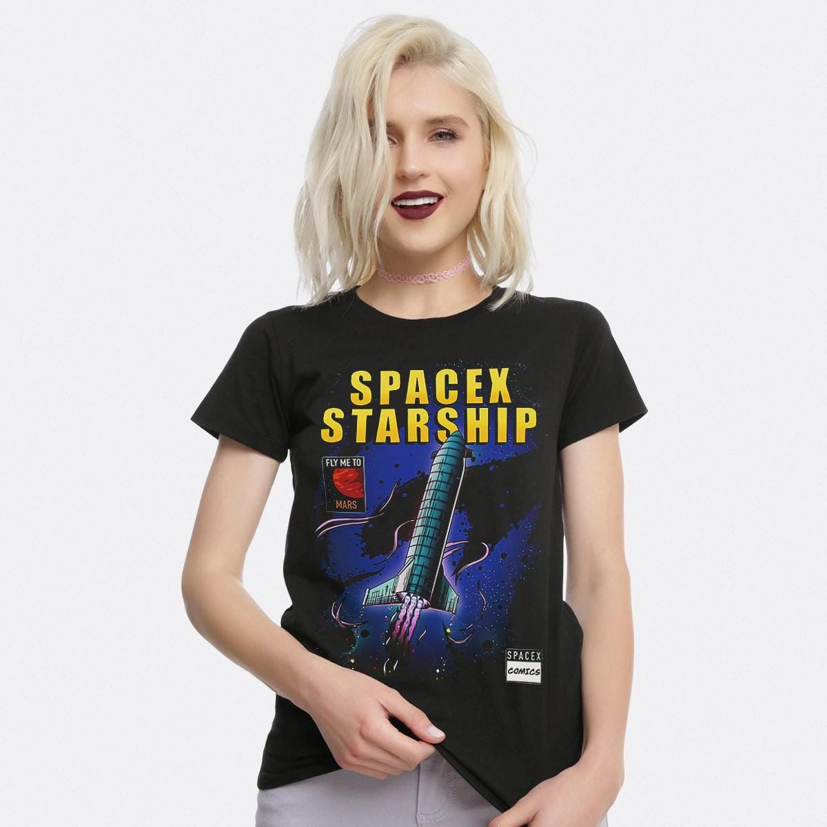 Spacex Starship Comics T-shirt, Elon Musk Shirt, Men's and Women's ...