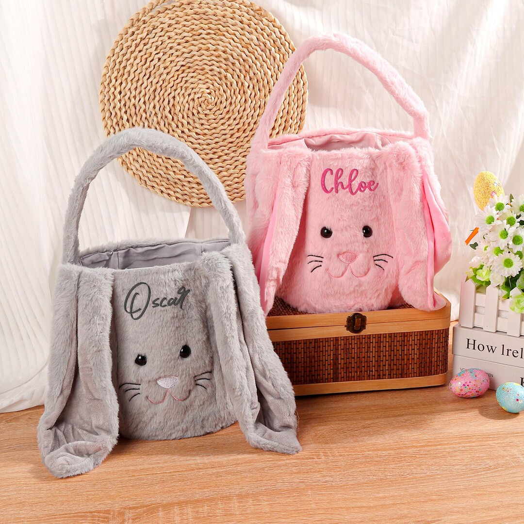 Personalized Plush Easter Basket,kids Bunny Basket With Name ...