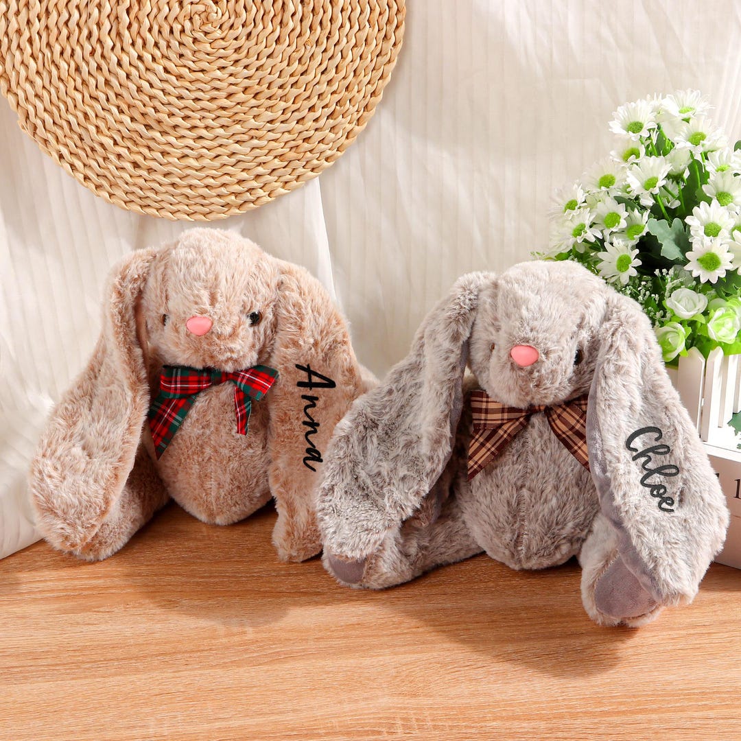 Personalized Embroidered Easter Bunny, Easter Bunny Gift, Stuffed Bunny ...