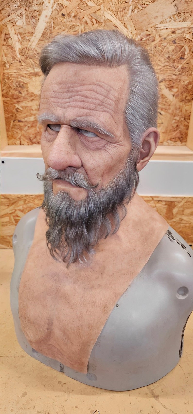 Ultra-realistic Old Man Silicone Mask With Beard Handcrafted for ...