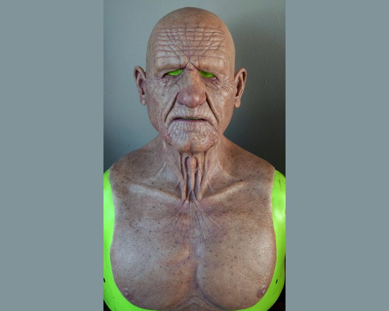 Old Man Mask Realistic Silicone Prosthetic, Personalized Hyper ...