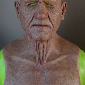 Old Man Mask Realistic Silicone Prosthetic, Personalized Hyper ...