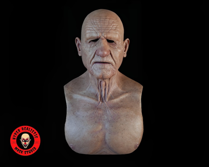 Old Man Mask Realistic Silicone Prosthetic, Personalized Hyper ...