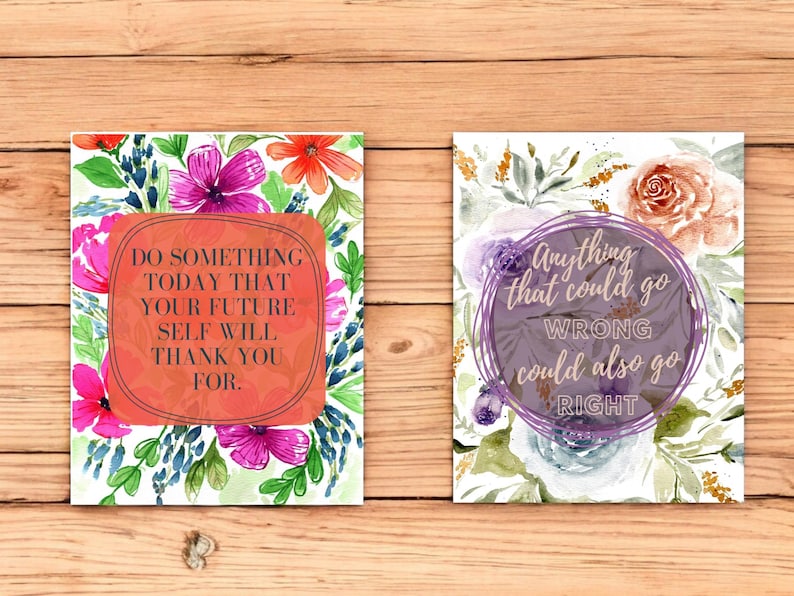 18pk Positive Affirmation Note Cards #1 – Mini and Standard Sizes – 2 ...