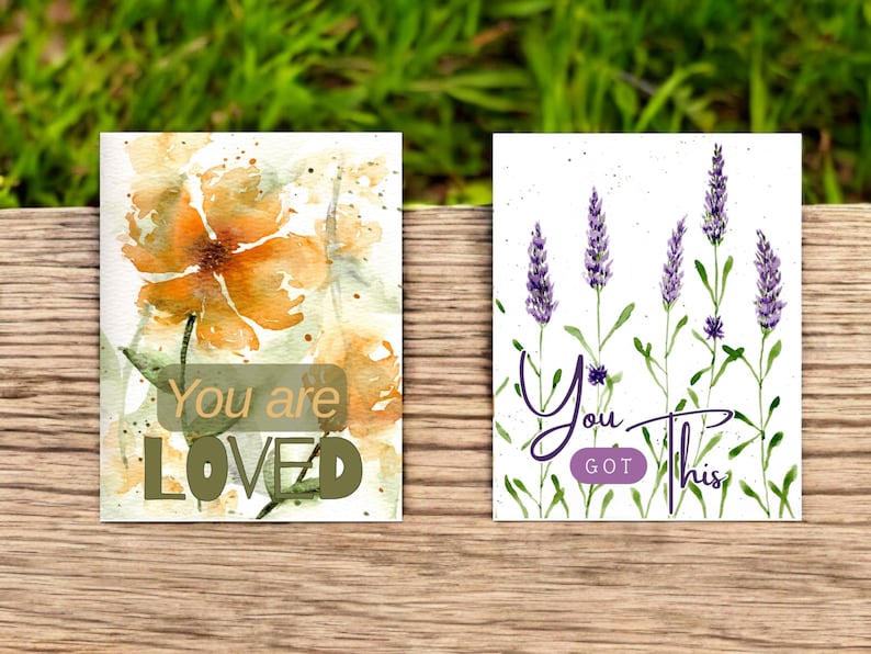 18pk Positive Affirmation Note Cards #1 – Mini and Standard Sizes – 2 ...