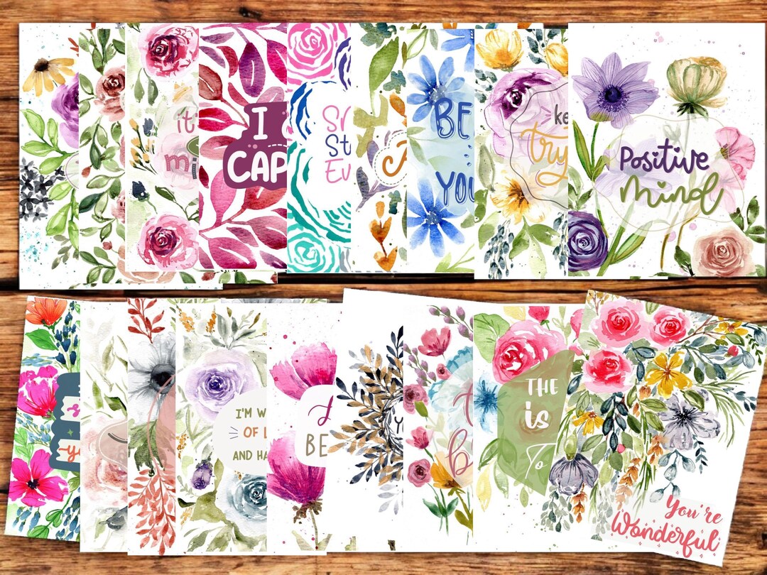 18pk Positive Affirmation Note Cards #2 – Mini and Standard Sizes – 2 ...