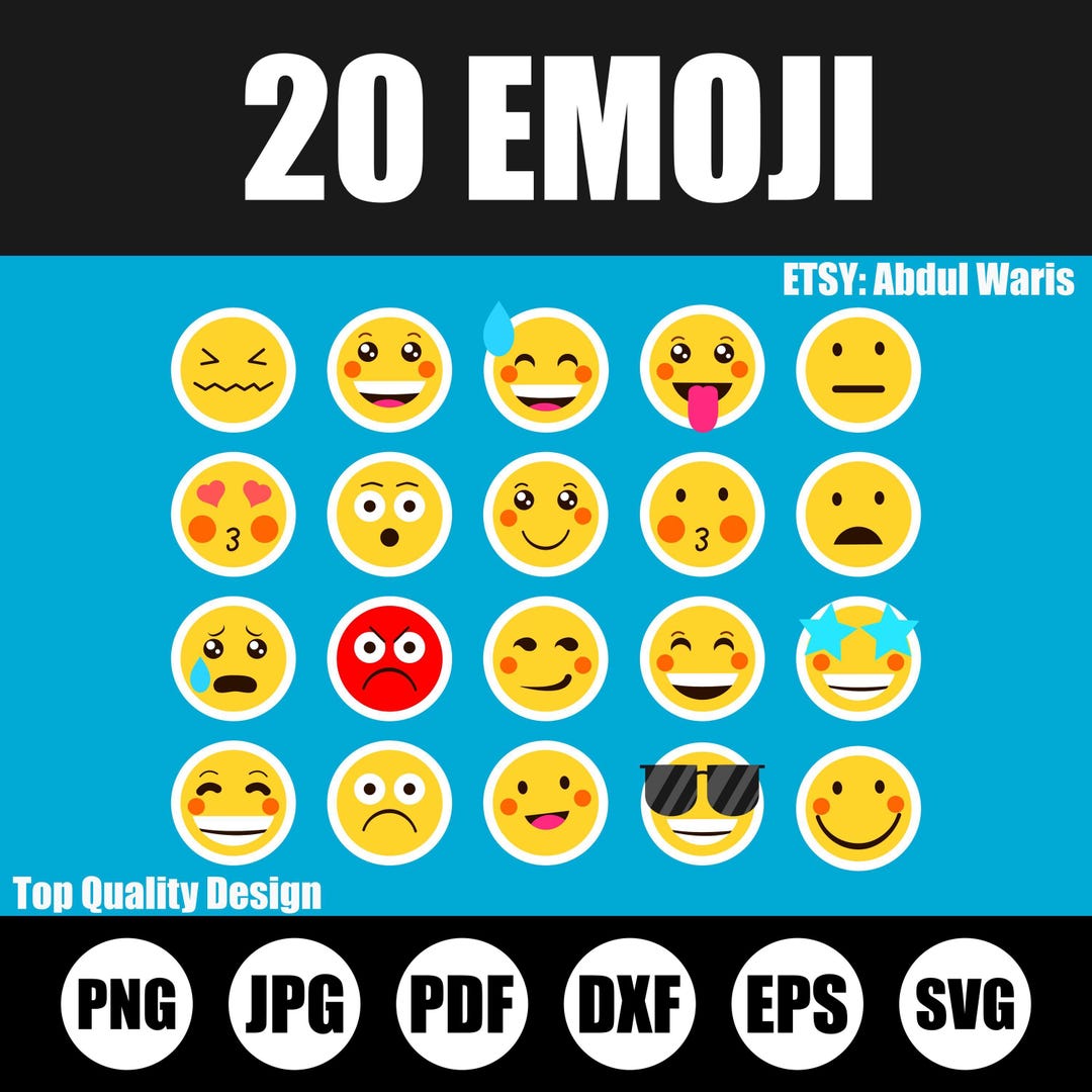 Emoji Svg Bundle, Emoticon Pdf, Happy Emoji Png, Emoji Eps Vector, Love Emoji Clipart, Emoji ...