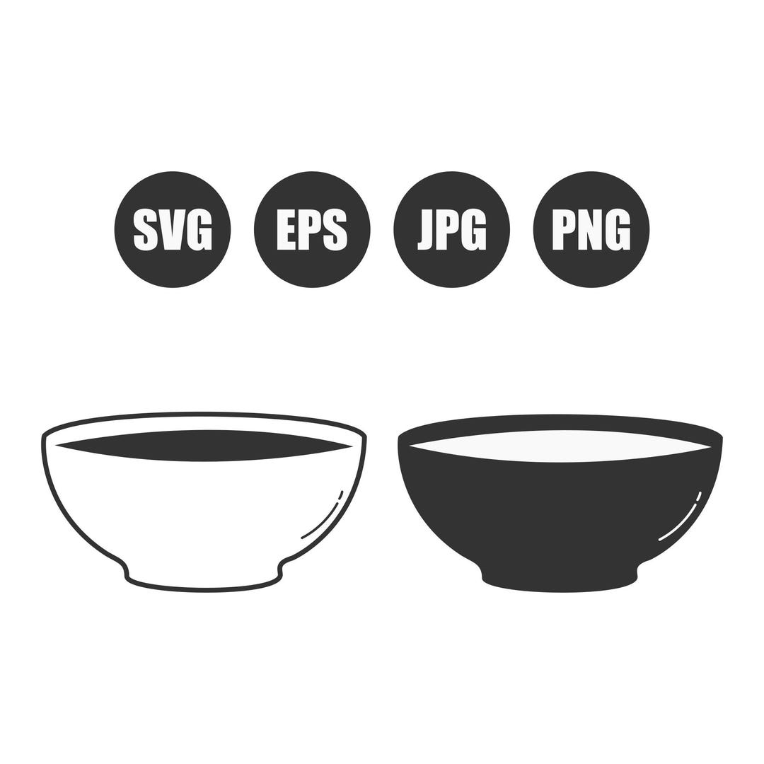 Bowl Icon, SVG and PNG | Mixing Bowl Outline and Filled | Bowl SVG File ...