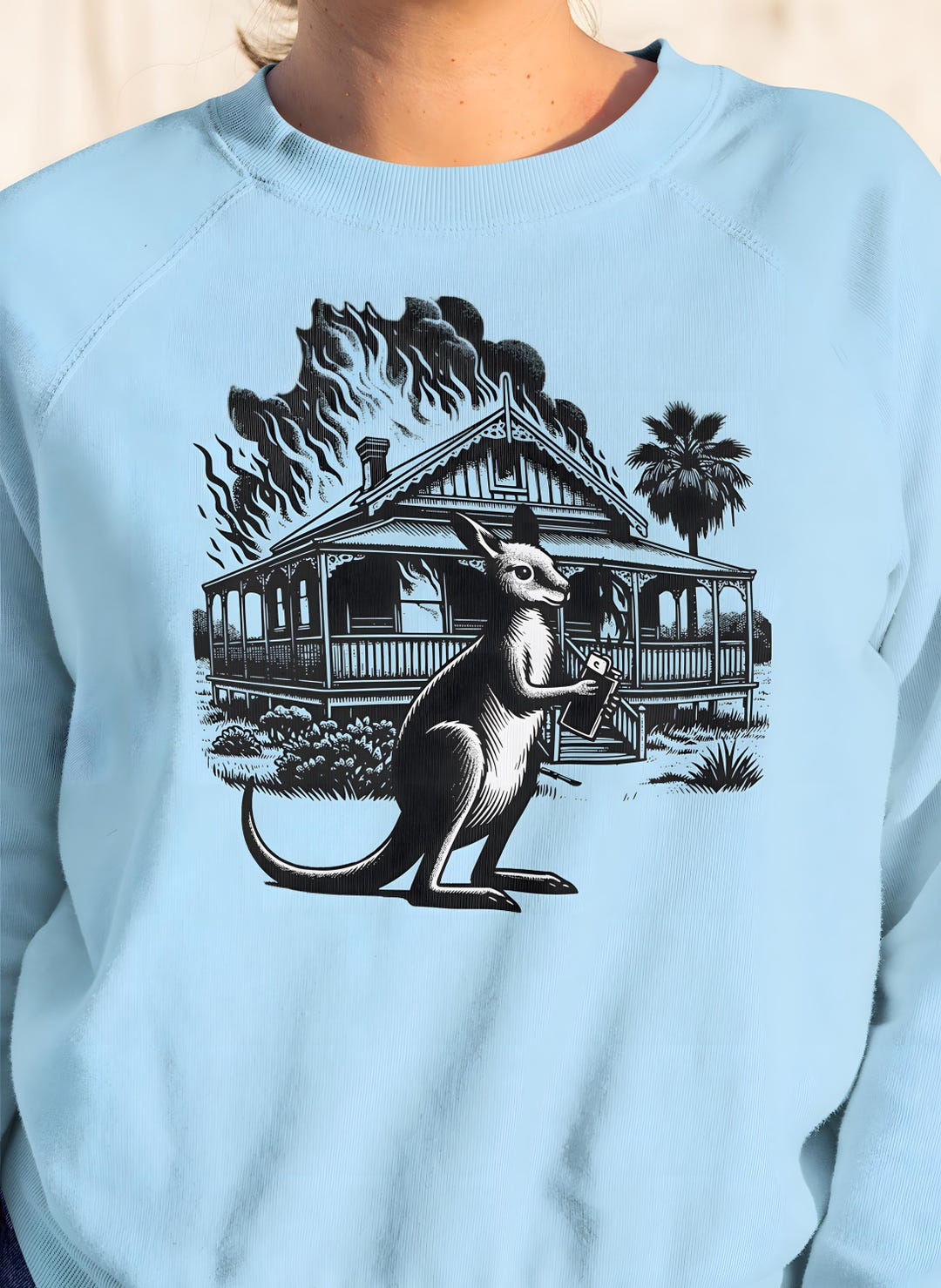 Kangaroo Sweatshirt, Black Kangaroo Design, Evil Kangaroo, Australian ...