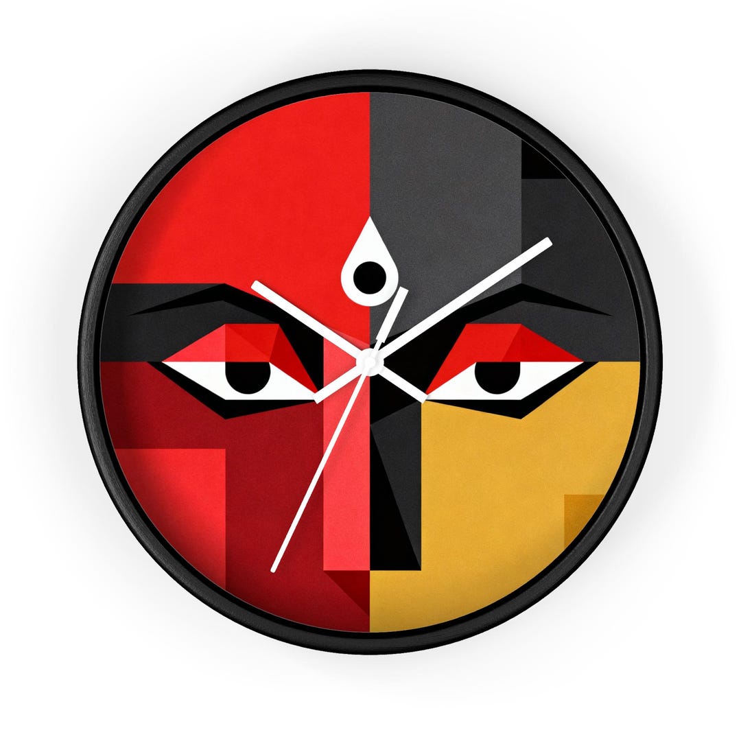 Geometric Kali Hindu Goddess Wall Clock | Third Eye Modern Art Abstract ...