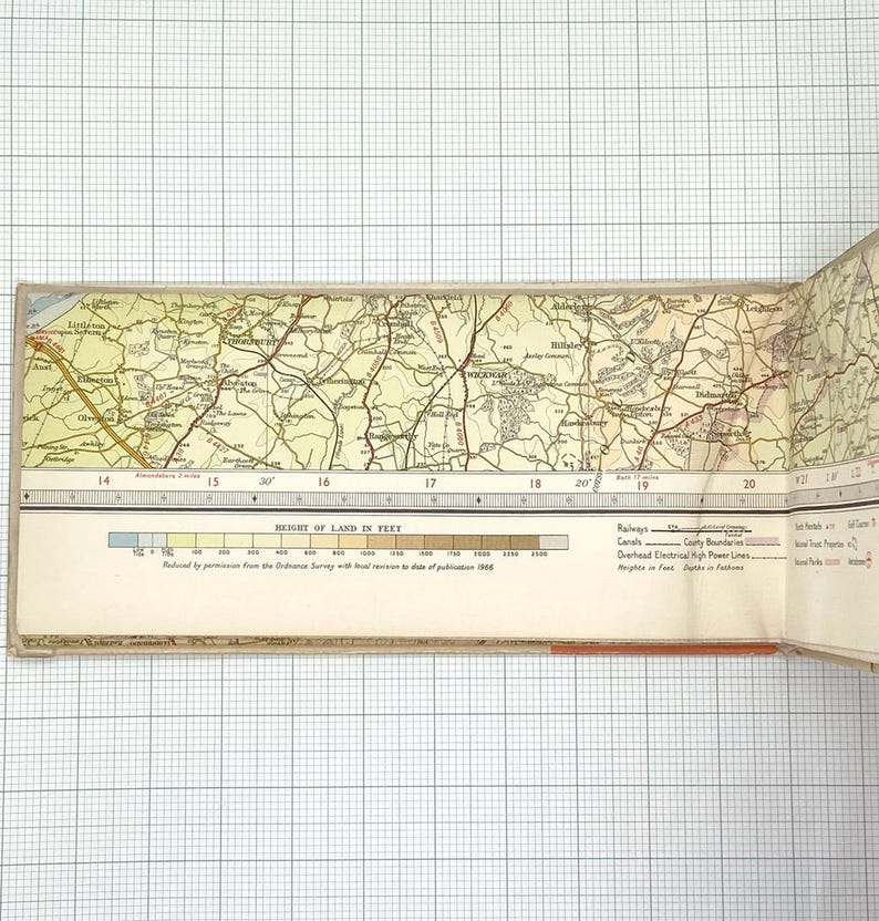 Vintage Bartholomews Half Inch Map Sheet No.13 - Wye Valley Printed in ...