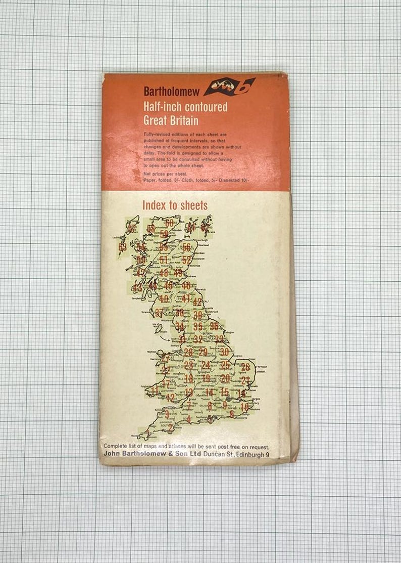 Vintage Bartholomews Half Inch Map Sheet No.13 - Wye Valley Printed in ...