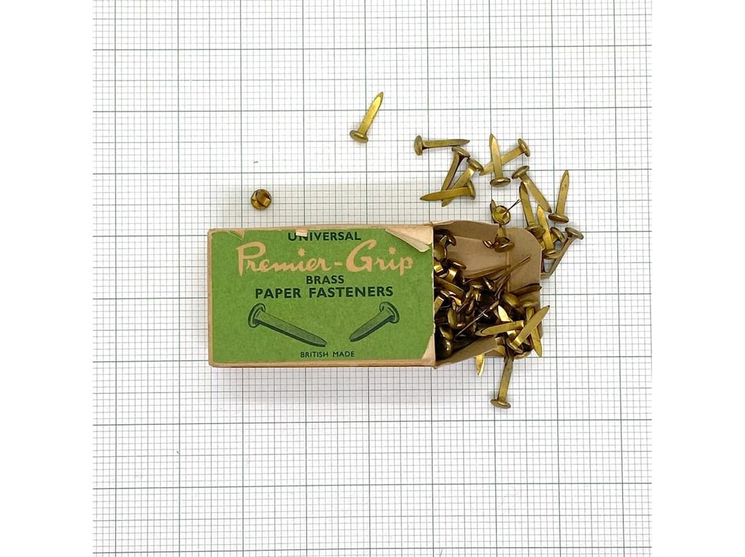 1960s Premier Grip Brass Paper Fasteners - With Original Contents. Mad ...