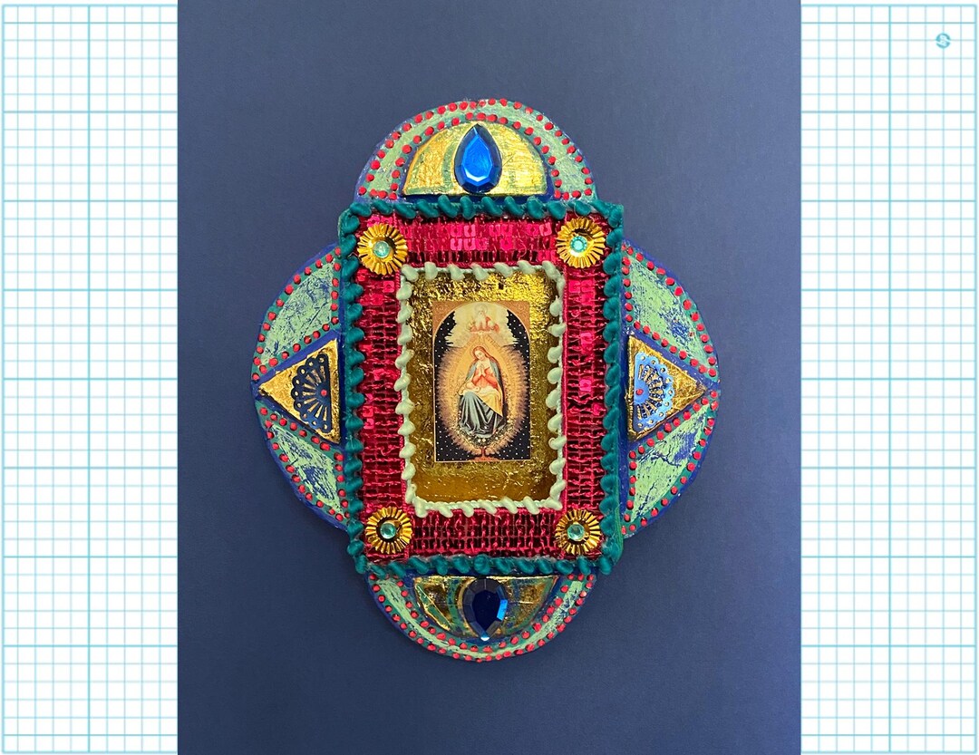 Handmade Mexican Nicho Wall Art: Sacred Heart Assemblage No.07 - Etsy