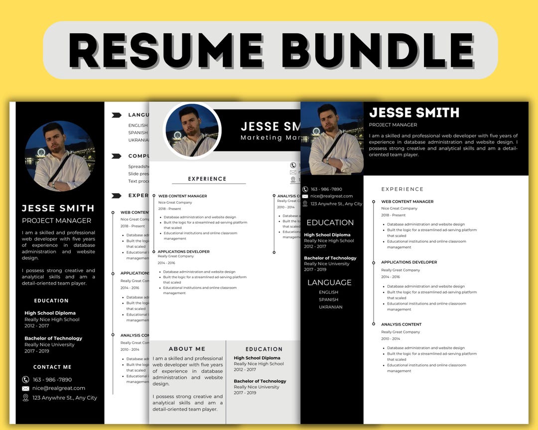 Modern CV Templates Bundle | Editable Resume Designs for Career Success ...