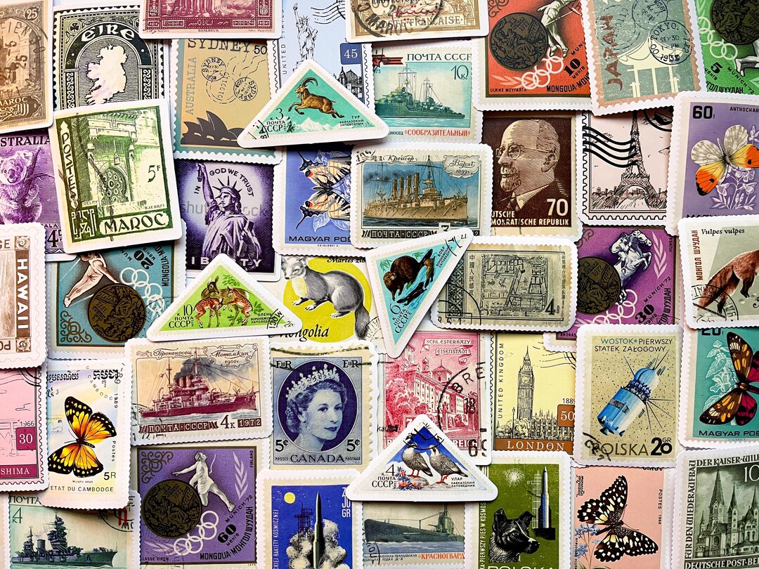 Pack of 50 Stamp Stickers, Stamp Sticker Pack, Waterproof Sticker ...