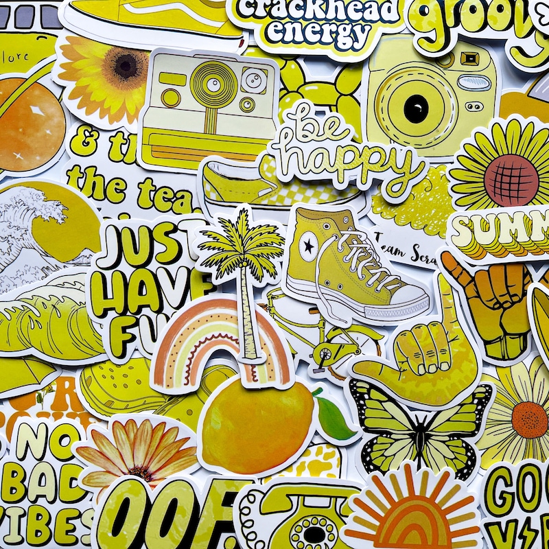 Yellow Stickers - Etsy