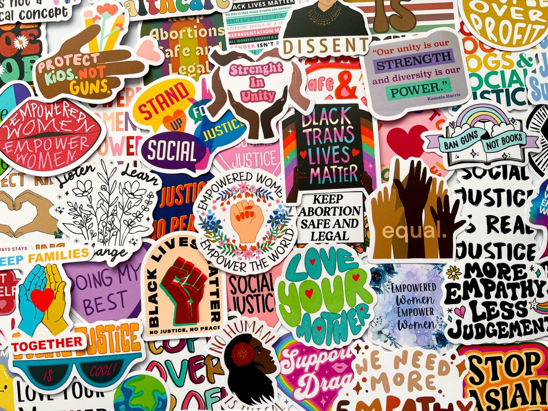 Pack of 50 Equality Stickers, Social Justice Sticker Pack, Waterproof ...