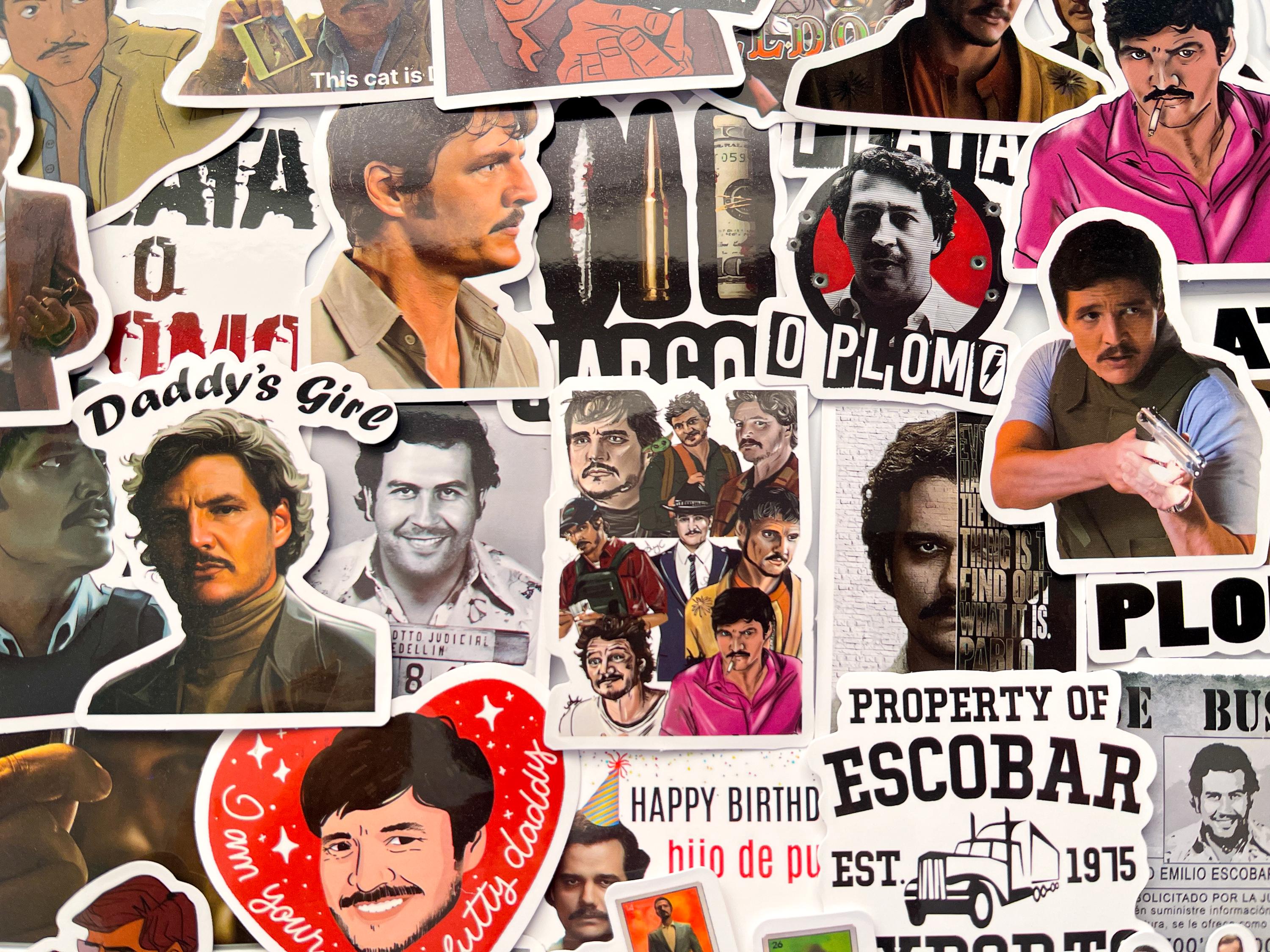 Pack of 50 Pablo Escobar Stickers, Pablo Escobar Sticker Pack, Waterproof Sticker Bundle, Die ...