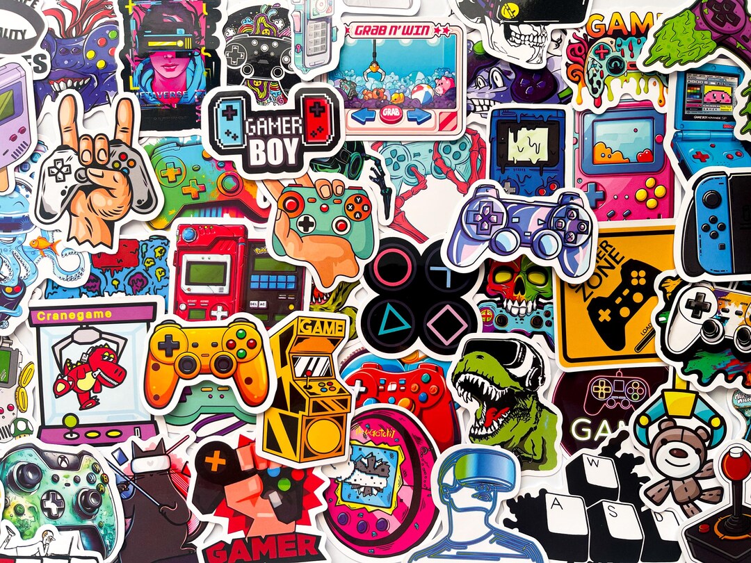 Pack of 50 Gaming Stickers, Games Console Sticker Pack, Waterproof ...