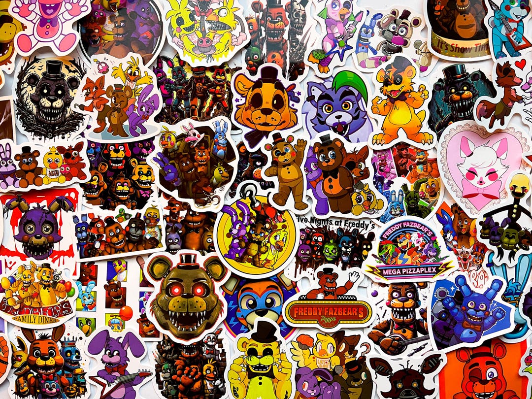 Pack of 60 Five Nights at Freddies Stickers, Five Nights at Freddies ...