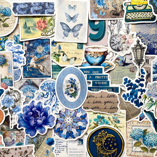 Blue Stickers - Etsy