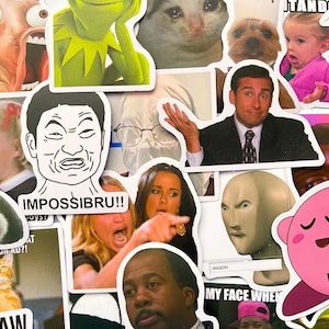 Pack of 50 Meme Stickers, Memes Sticker Pack, Waterproof Sticker Bundle ...