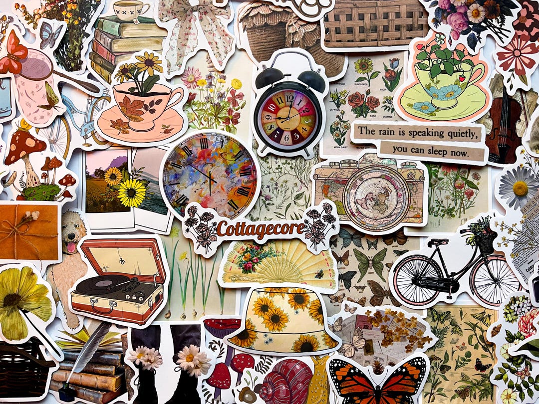 Pack of 50 Aesthetic Brown Stickers, Brown Sticker Pack, Brown Sticker ...