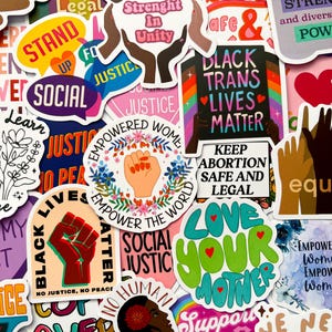 Pack of 50 Equality Stickers, Social Justice Sticker Pack, Waterproof ...