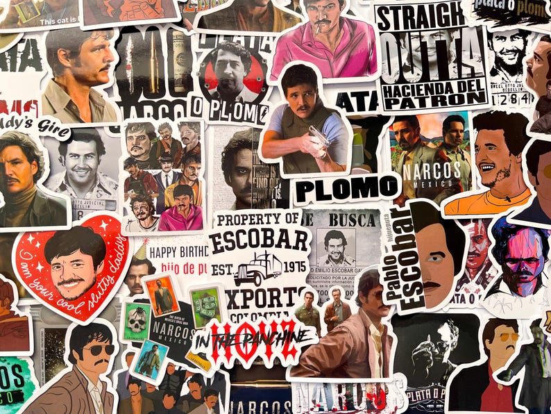 Pack of 50 Pablo Escobar Stickers, Pablo Escobar Sticker Pack, Waterproof Sticker Bundle, Die ...