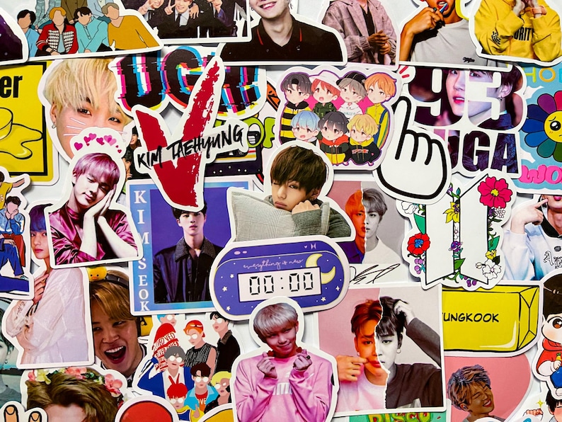 Pack of 50 BTS Stickers, BTS Sticker Pack, Pop Stars Stickers ...