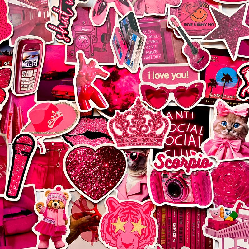 Pink Stickers - Etsy