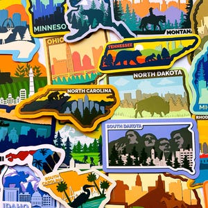 Pack of 50 American States Stickers, American States Sticker Pack, USA ...