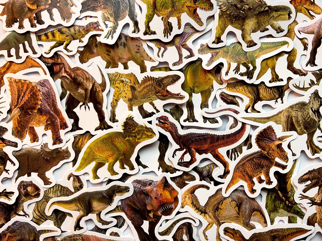 Pack of 50 Dinosaur Stickers, Dinosaur Sticker Pack, Waterproof Sticker ...