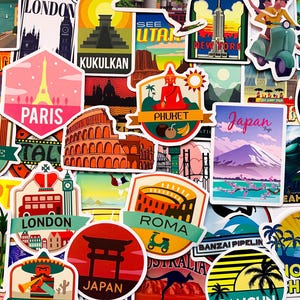 Pack of 50 Country Stickers, Country Sticker Pack, Waterproof Sticker ...
