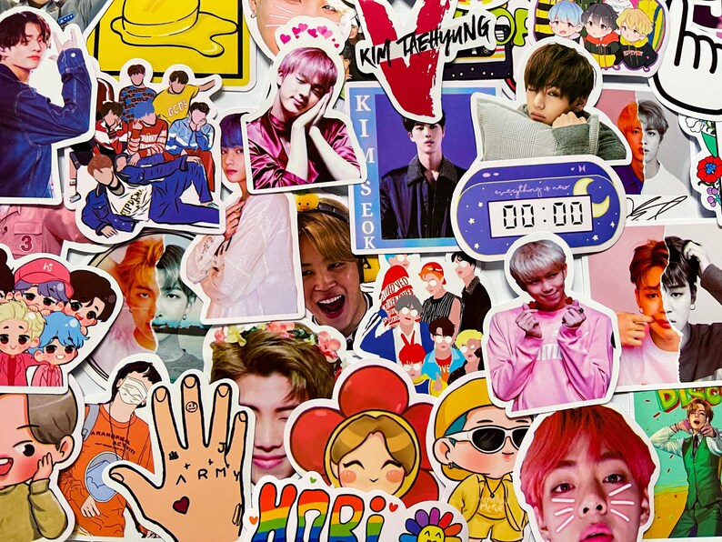 Pack of 50 BTS Stickers, BTS Sticker Pack, Pop Stars Stickers ...