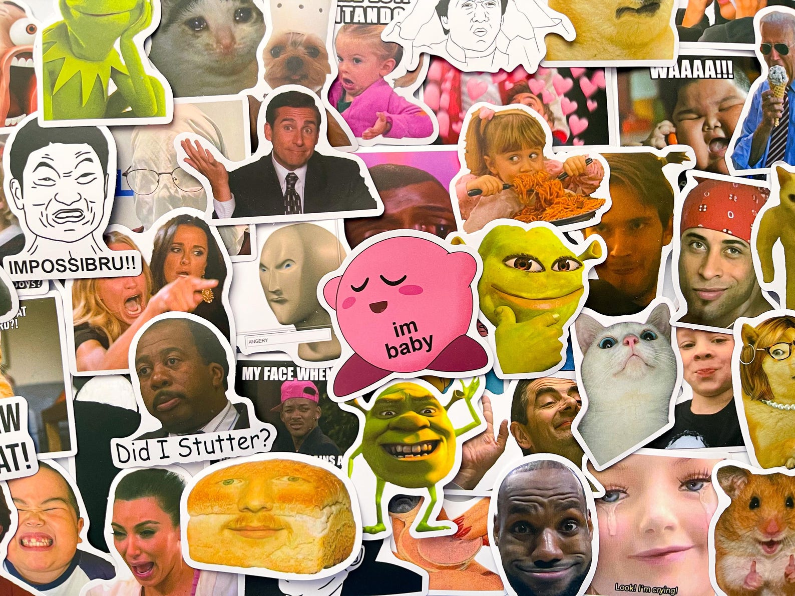 Pack of 50 Meme Stickers, Memes Sticker Pack, Waterproof Sticker Bundle ...