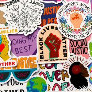 Pack of 50 Equality Stickers, Social Justice Sticker Pack, Waterproof ...