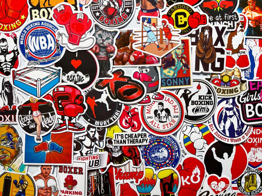 Pack of 50 Boxing Stickers, Boxing Sticker Pack, Waterproof Sticker ...
