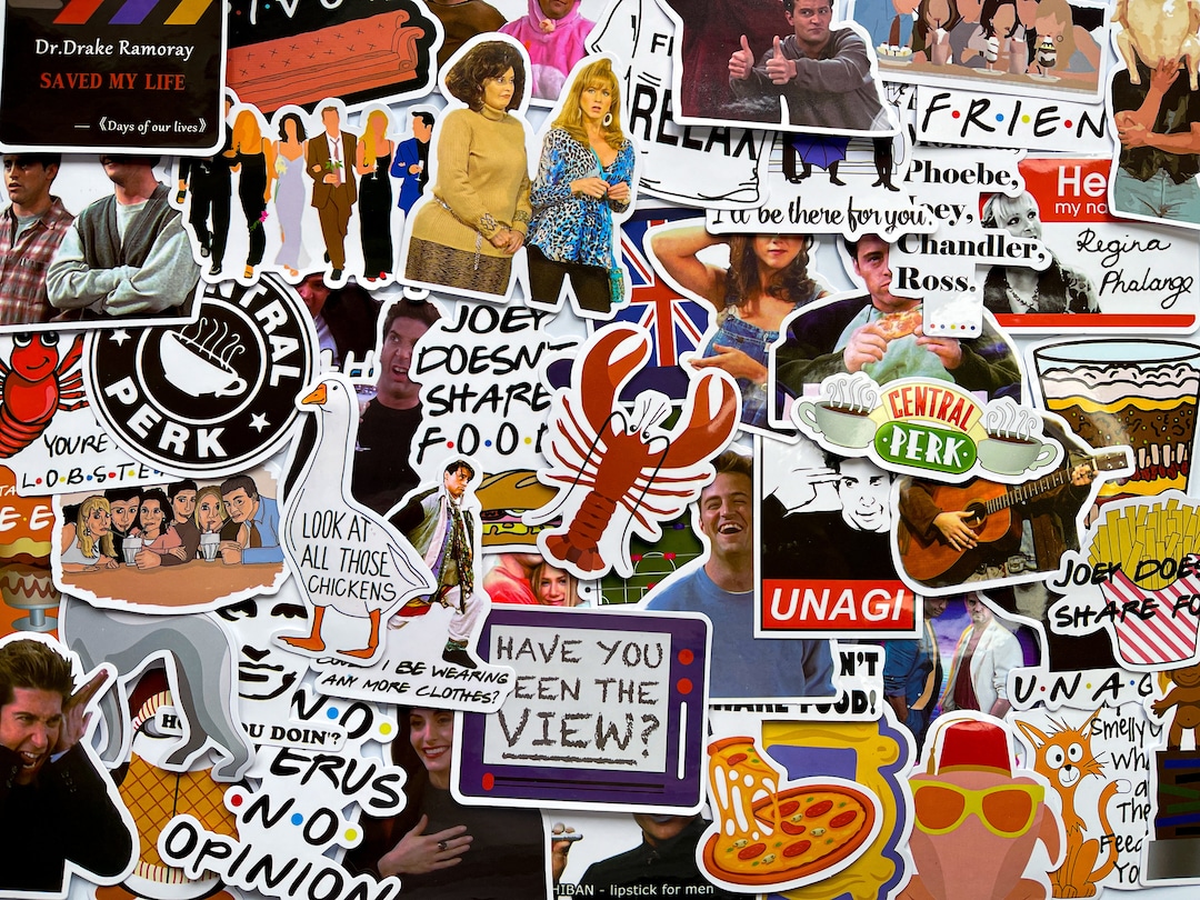 Pack of 50 Friends Stickers, Friends Sticker Pack, Waterproof Sticker ...