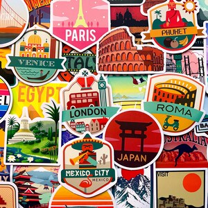 Pack of 50 Country Stickers, Country Sticker Pack, Waterproof Sticker ...