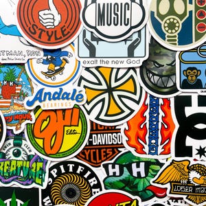 Pack of 50 Skateboard Stickers, Skateboard Sticker Pack, Waterproof ...