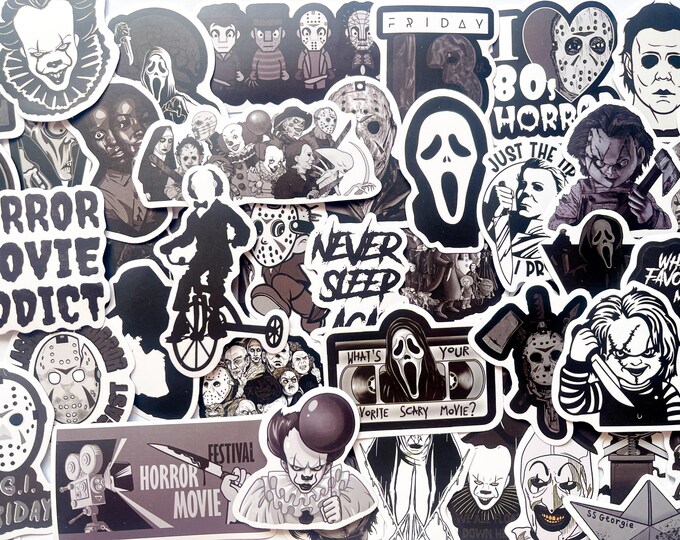 Horror Art Sticker, TV Sticker Decal, Classic Horror Stickers, Pop Art ...