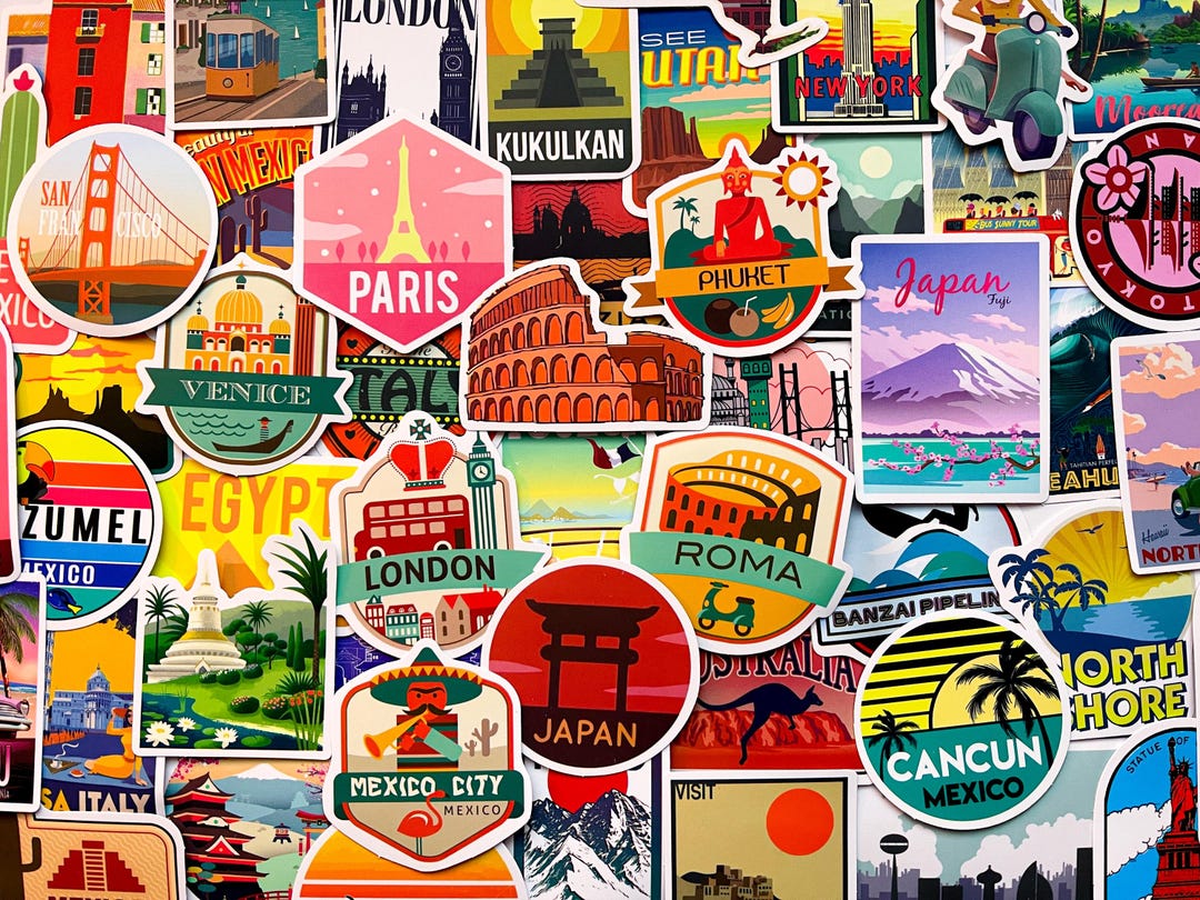 Pack of 50 Country Stickers, Country Sticker Pack, Waterproof Sticker ...