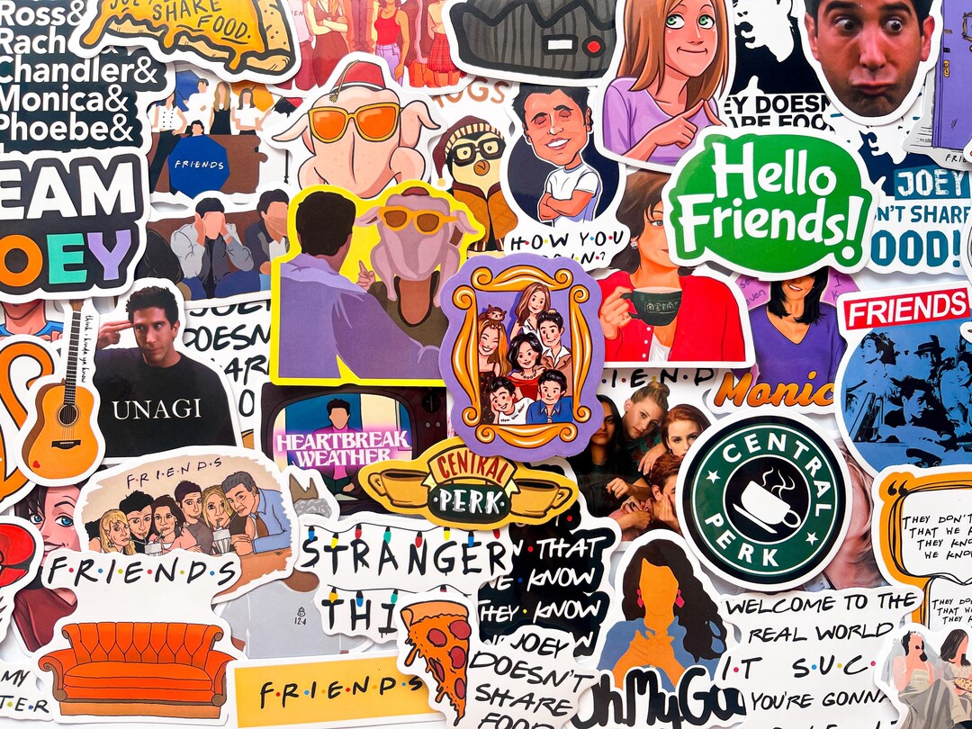 Pack of 50 Friends Stickers, Friends Sticker Pack, Waterproof Sticker ...