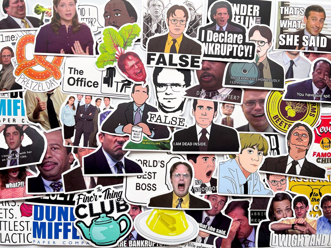 Pack of 50 the Office Stickers, the Office Sticker Pack, Waterproof ...